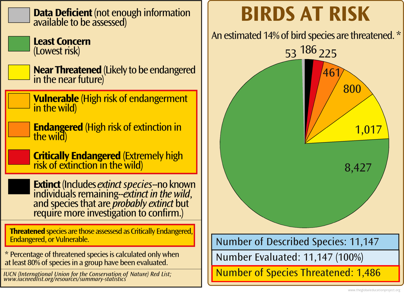 Chart of Birds at Risk of Extinction - The Global Education Project