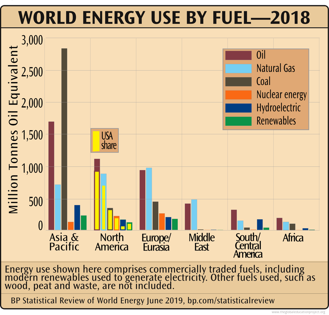 Chart of World Energy Use By Fuel - The Global Education Project